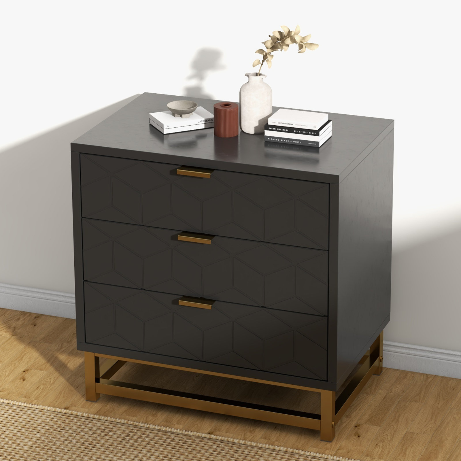 Mercer41 Bearce 3 Drawer 23.6" W Chest | Wayfair