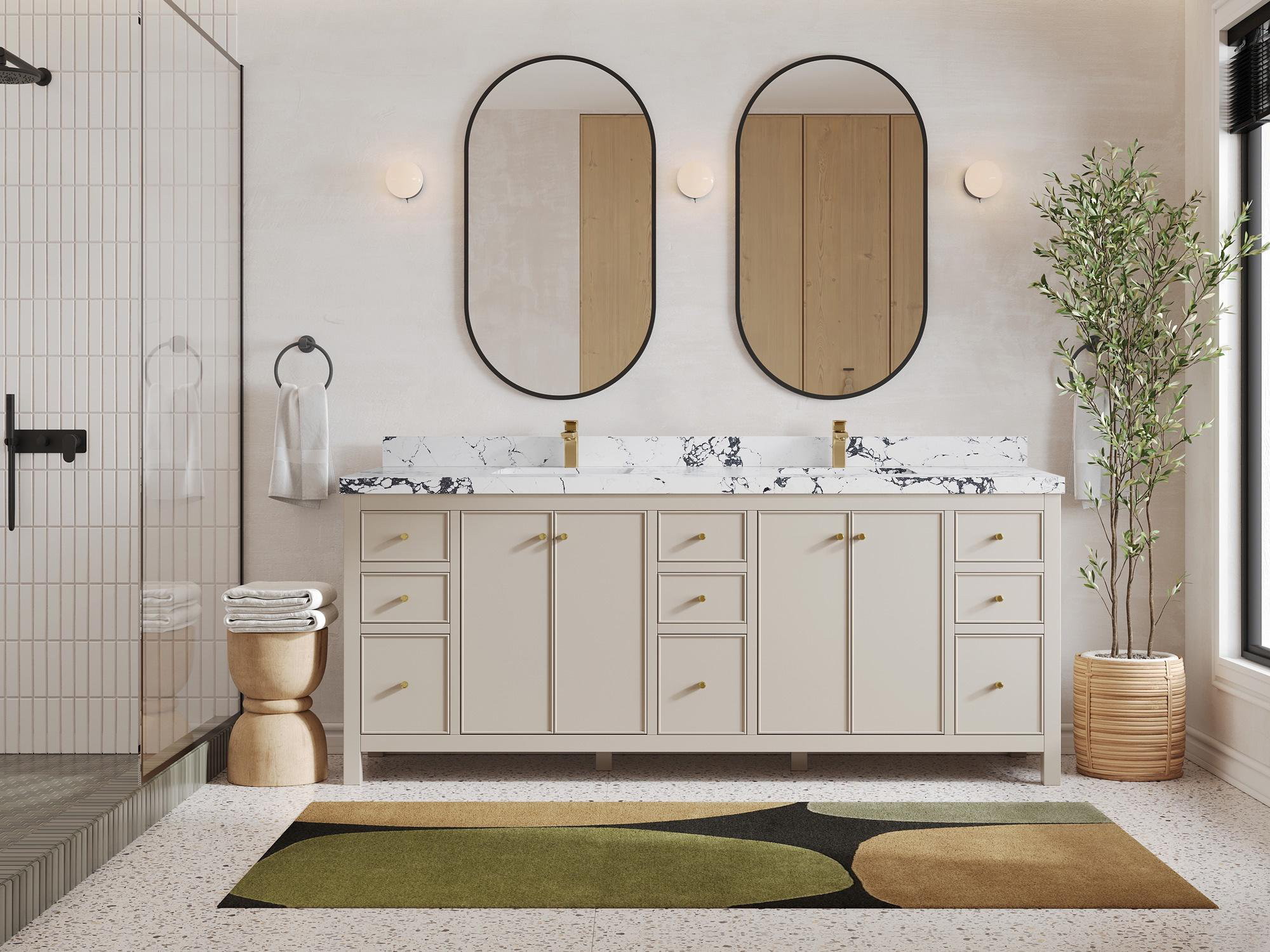 Willow Collections Chicago 84 In. W X 22 In. D Double Sink Bathroom ...