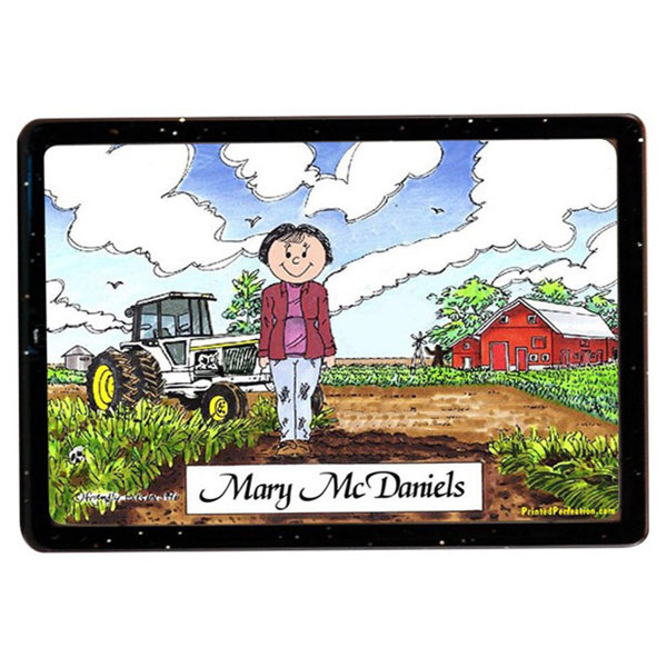 Printed Perfection Personalized Farmer - Female, White Tractor Acrylic ...