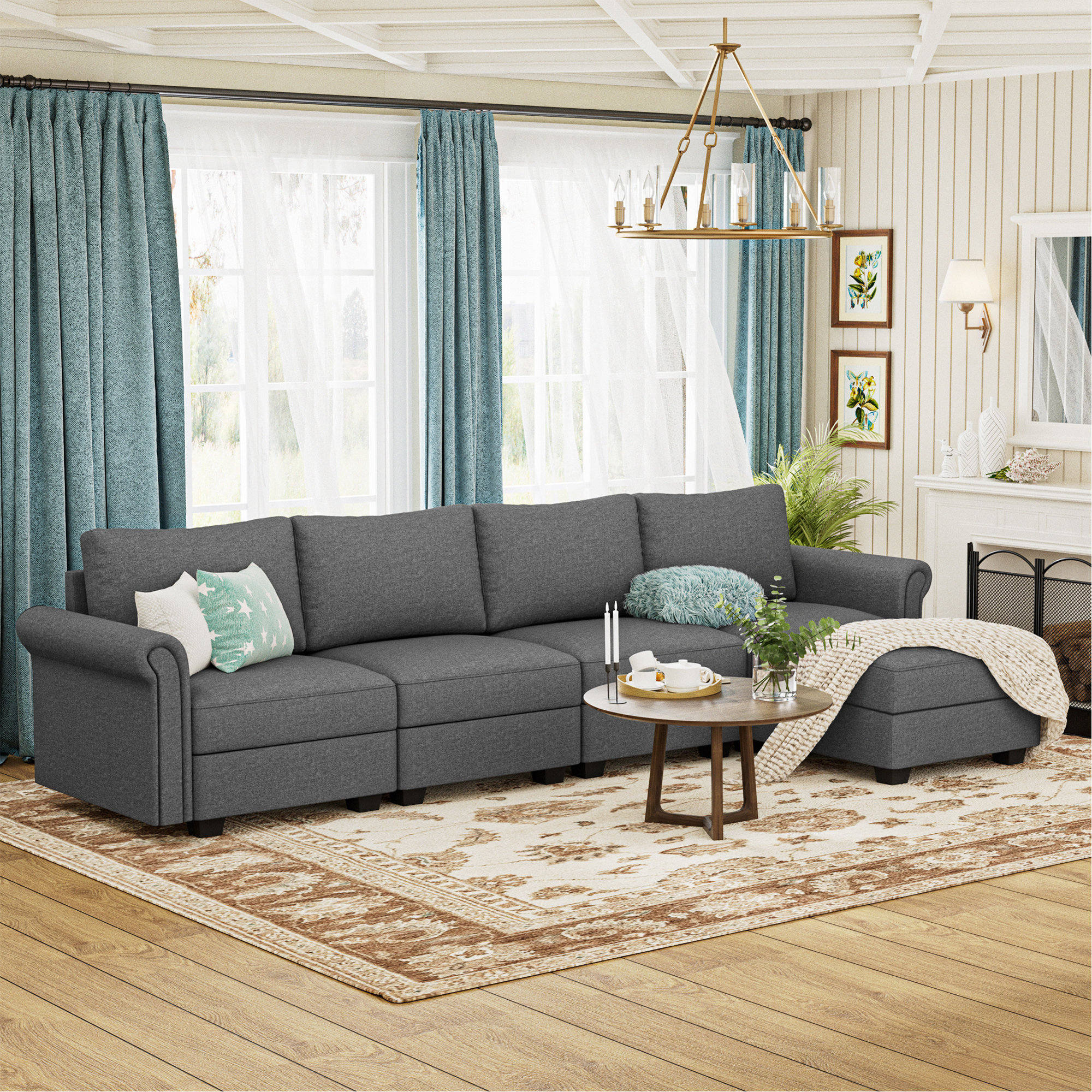Latitude Run® Modular 5-Seater Sectional Sofa, Convertible L Shaped ...