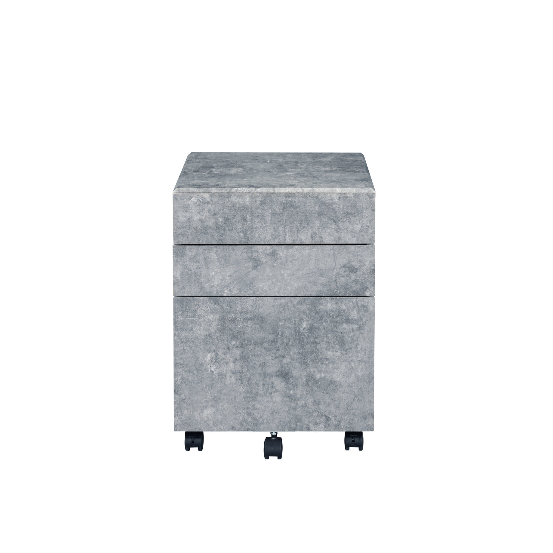 Latitude Run® Faux Concrete & Silver File Cabinet For Storage, 3 ...