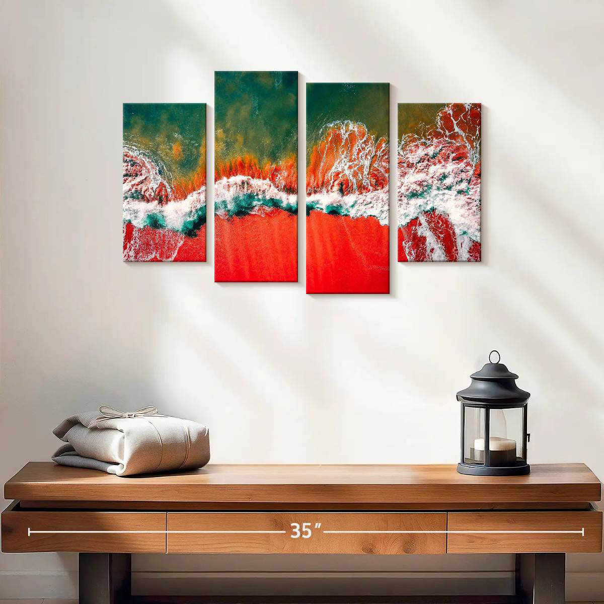 Beachcrest Home™ Red Ocean Waves | Wayfair