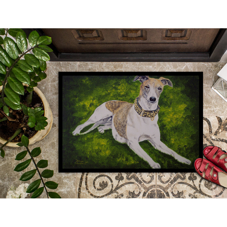 Caroline's Treasures Isabella Greyhound Non-Slip Outdoor Door Mat ...