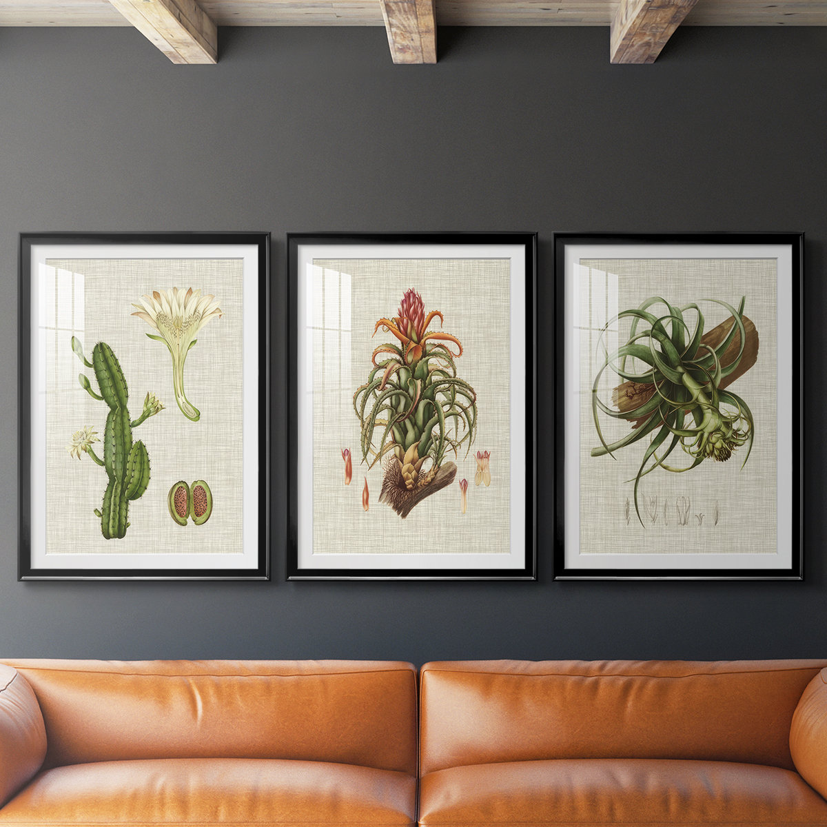 Corrigan Studio® Elegant Tropicals III -Custom Framed Premium Print W Matt - 3 Pieces | Wayfair