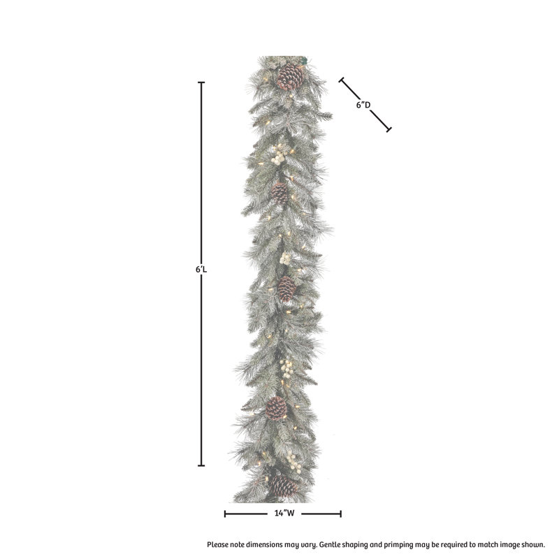 The Holiday Aisle® 6' Twinkle Pre-Lit Garland with 50 Clear/White ...