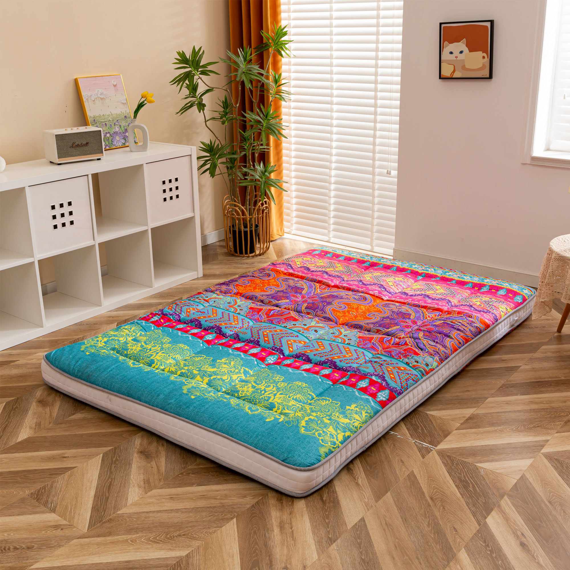 Bungalow Rose Rajpal 4" Boho Padded Floor Futon Mattress | Wayfair