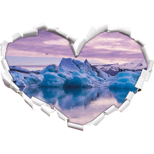 East Urban Home Schöne Eisberg-Landschaft Wandaufkleber | Wayfair.de