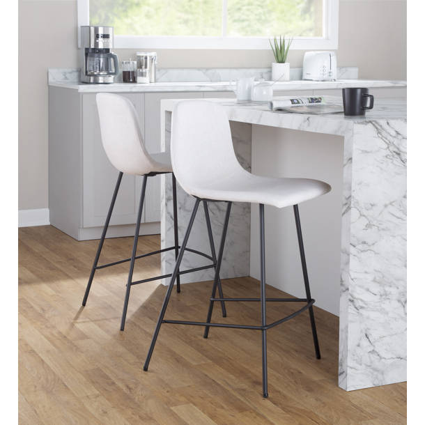 Corrigan Studio® Jemi Mid-century Modern Counter Stool In Black Metal ...