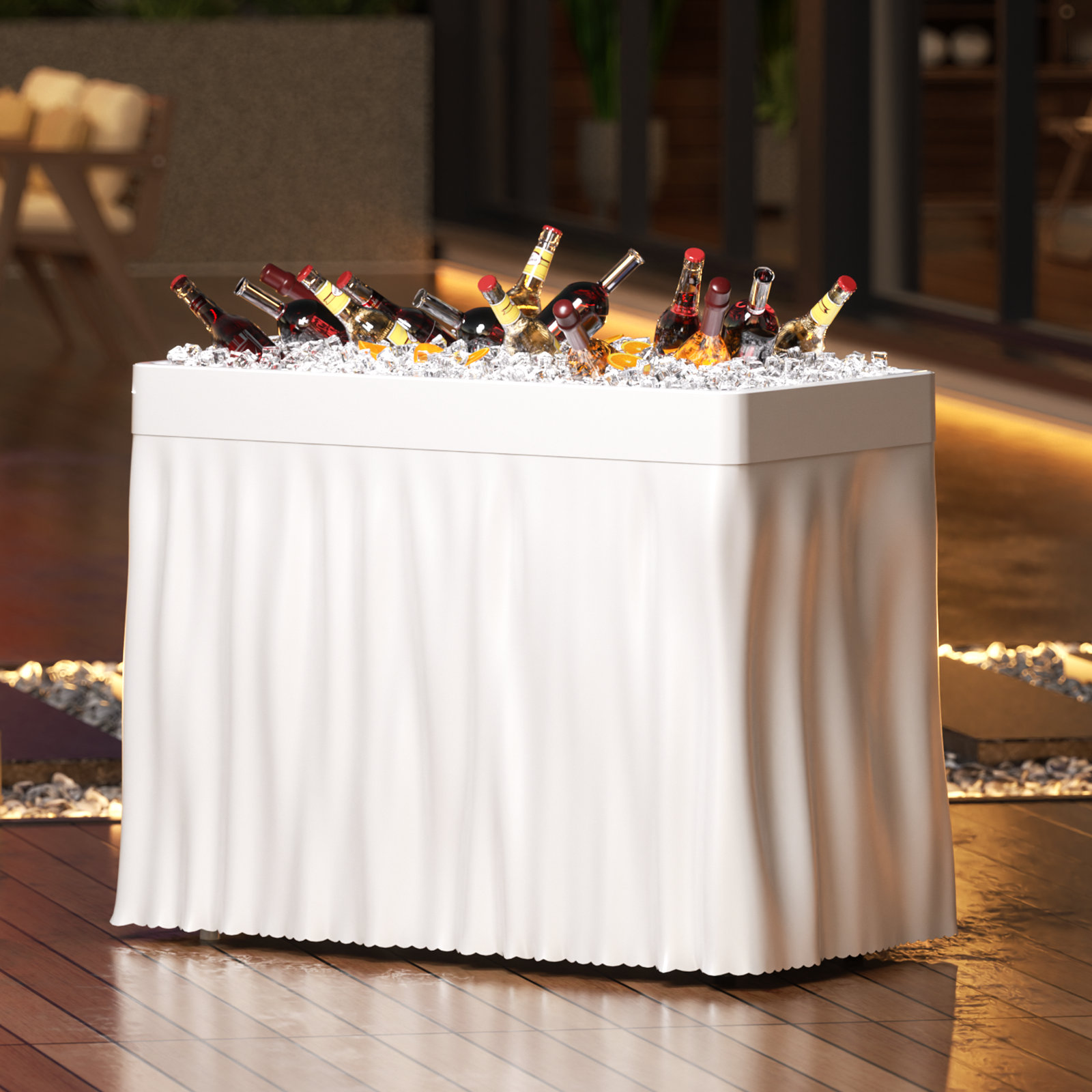 MoNiBloom Ice Cooler Table, Folding Buffet Cold Food Keeper, Outdoor ...