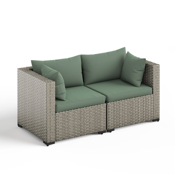 Latitude Run® Outdoor Wicker Corner Chairs (Set Of 2) & Reviews | Wayfair