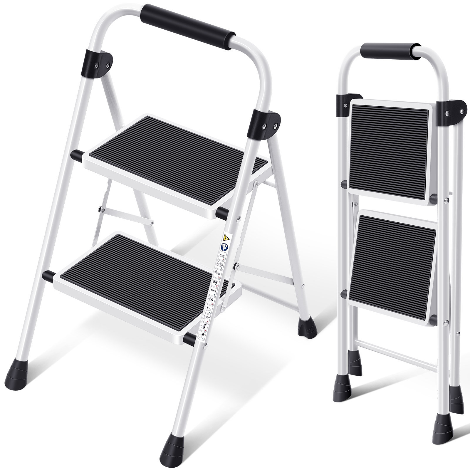 WFX Utility™ Encinal Metal Folding Ladder 2 Step Ladder,Step Stool ...