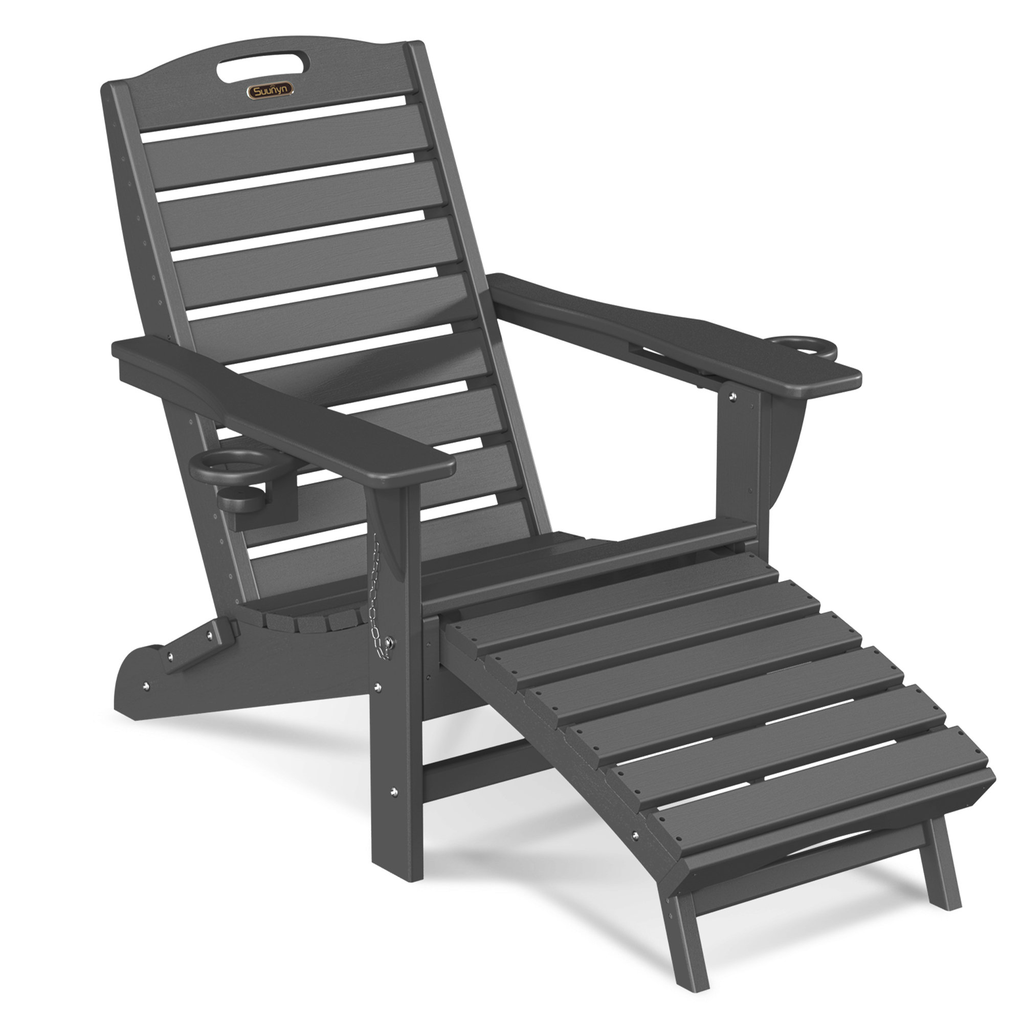Ciokea Foldable Adirondack Chair Firepit Chairs With Hideaway Ottoman ...