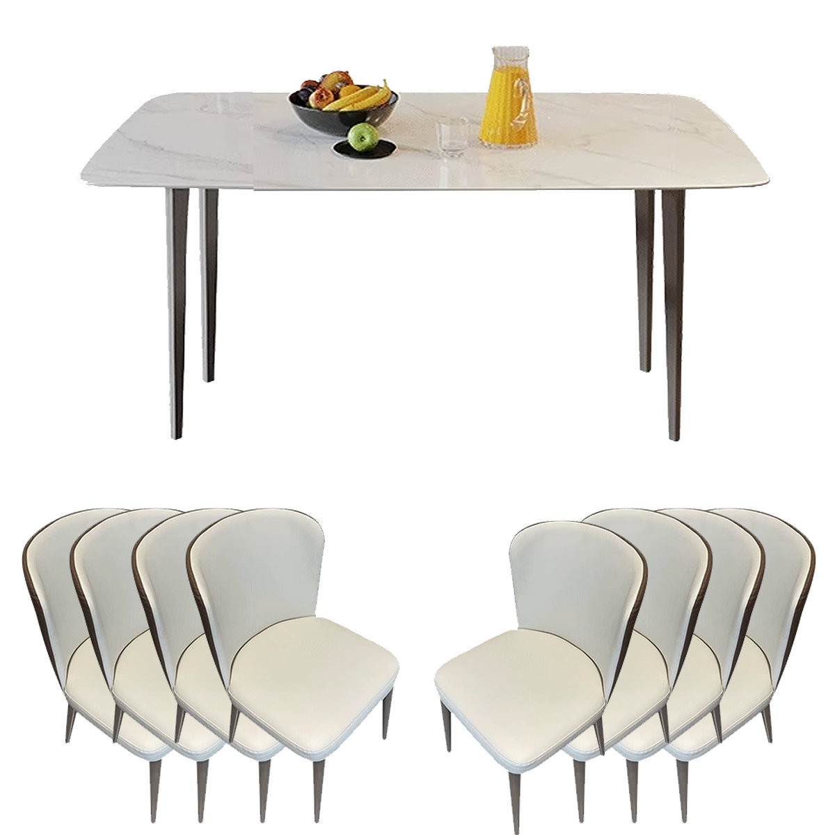 FurniCrafters Italian Light Luxury Modern Rock Table Rectangular 70.87 ...