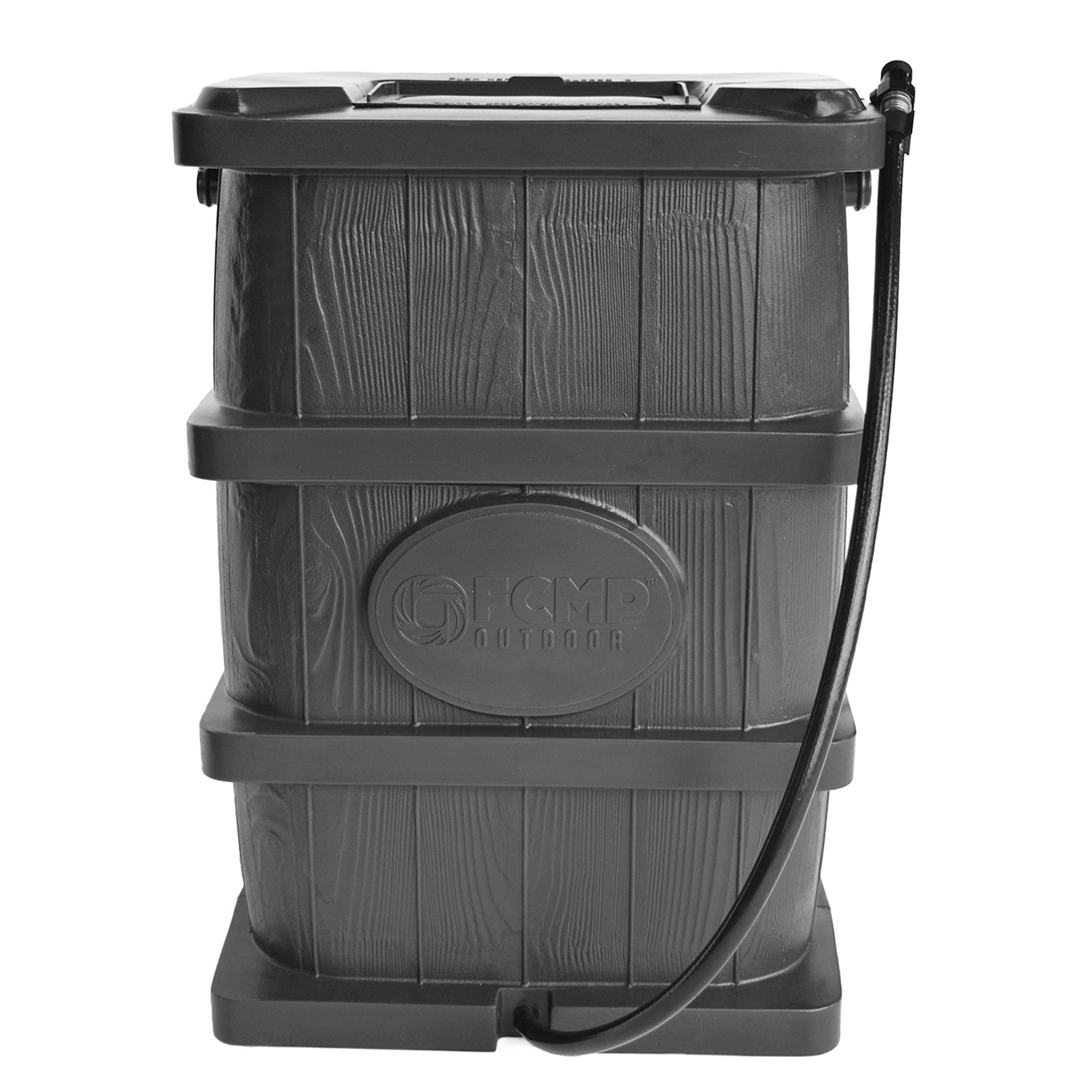 FCMP Outdoor WG4000 45 Gal Wood Grain Rain Water Catcher Barrel ...