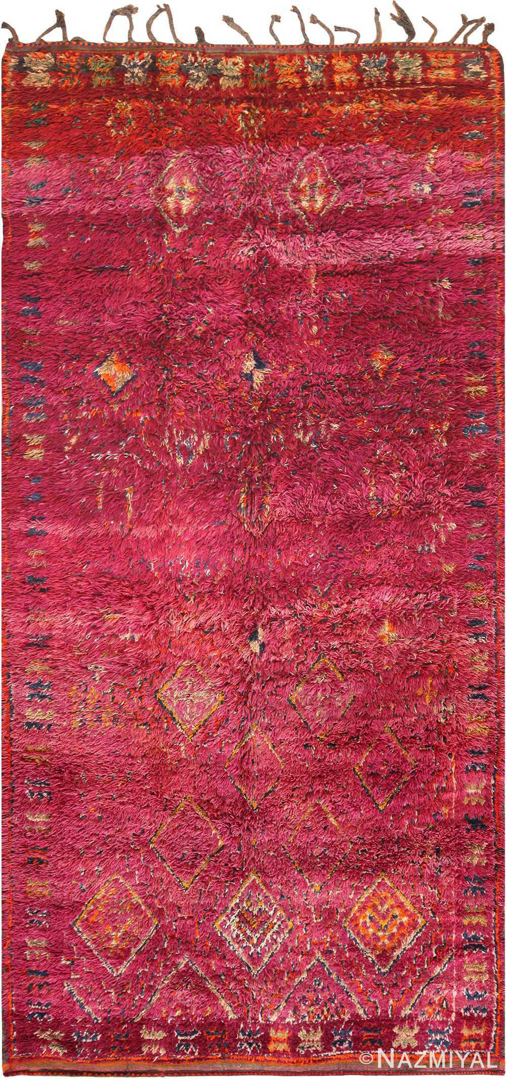 Nazmiyal Collection Vintage Folk Art Purple Moroccan Rug | Wayfair