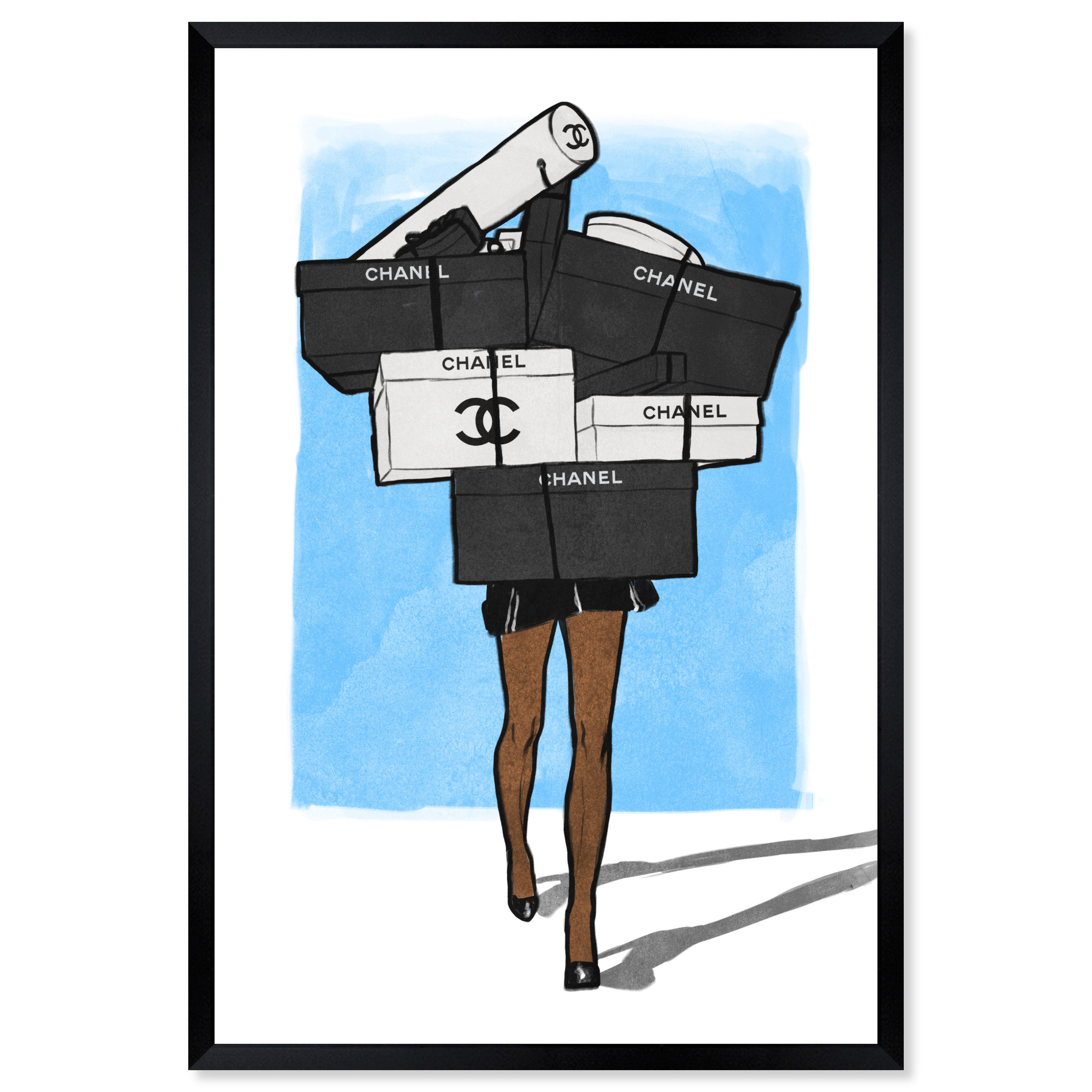 Oliver Gal Prints French Boxes Overload Blue Framed Graphic Art | Wayfair