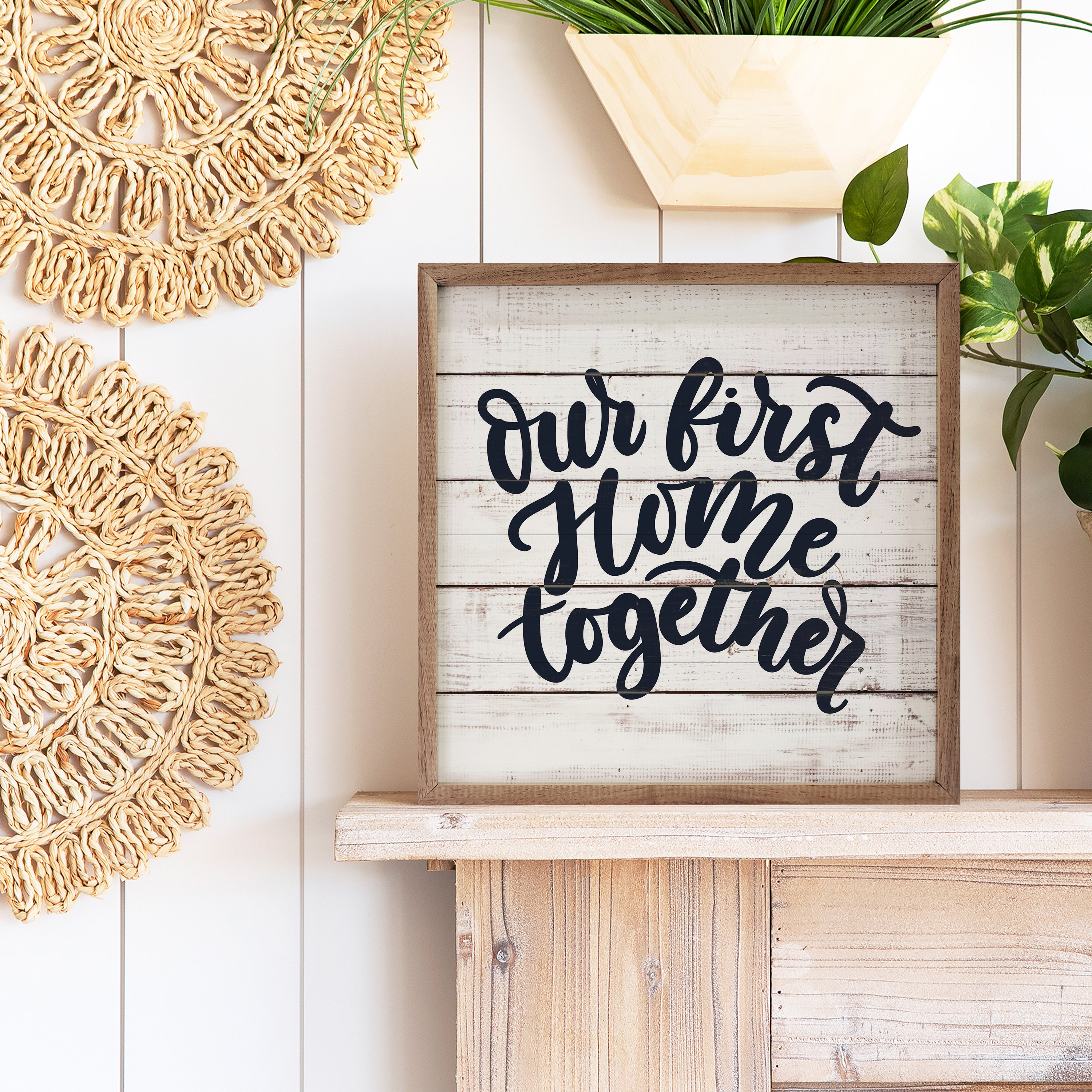 Kendrick Home Our First Home Together Whitewash | Wayfair