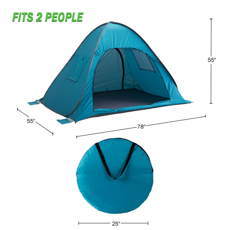 Wakeman Pop Up Beach Tent - Fits 2 People - Sun Shelter with UV ...