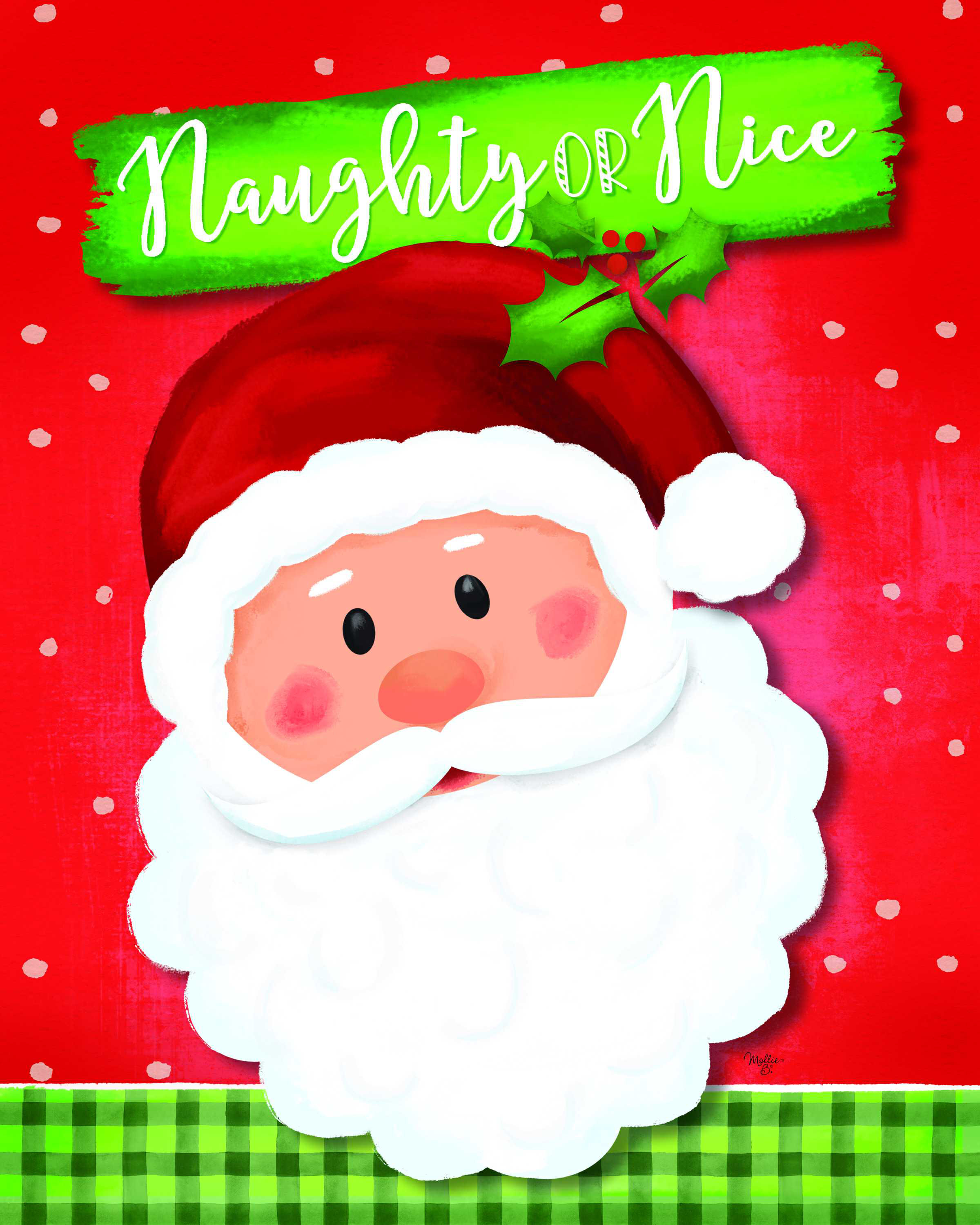 The Holiday Aisle® Naughty or Nice Santa - Wrapped Canvas Print | Wayfair