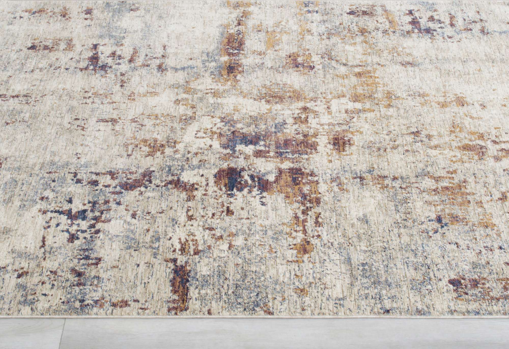 17 Stories Aurla 8X10 Modern Accent Rug In Ivory With Caramel Abstract ...