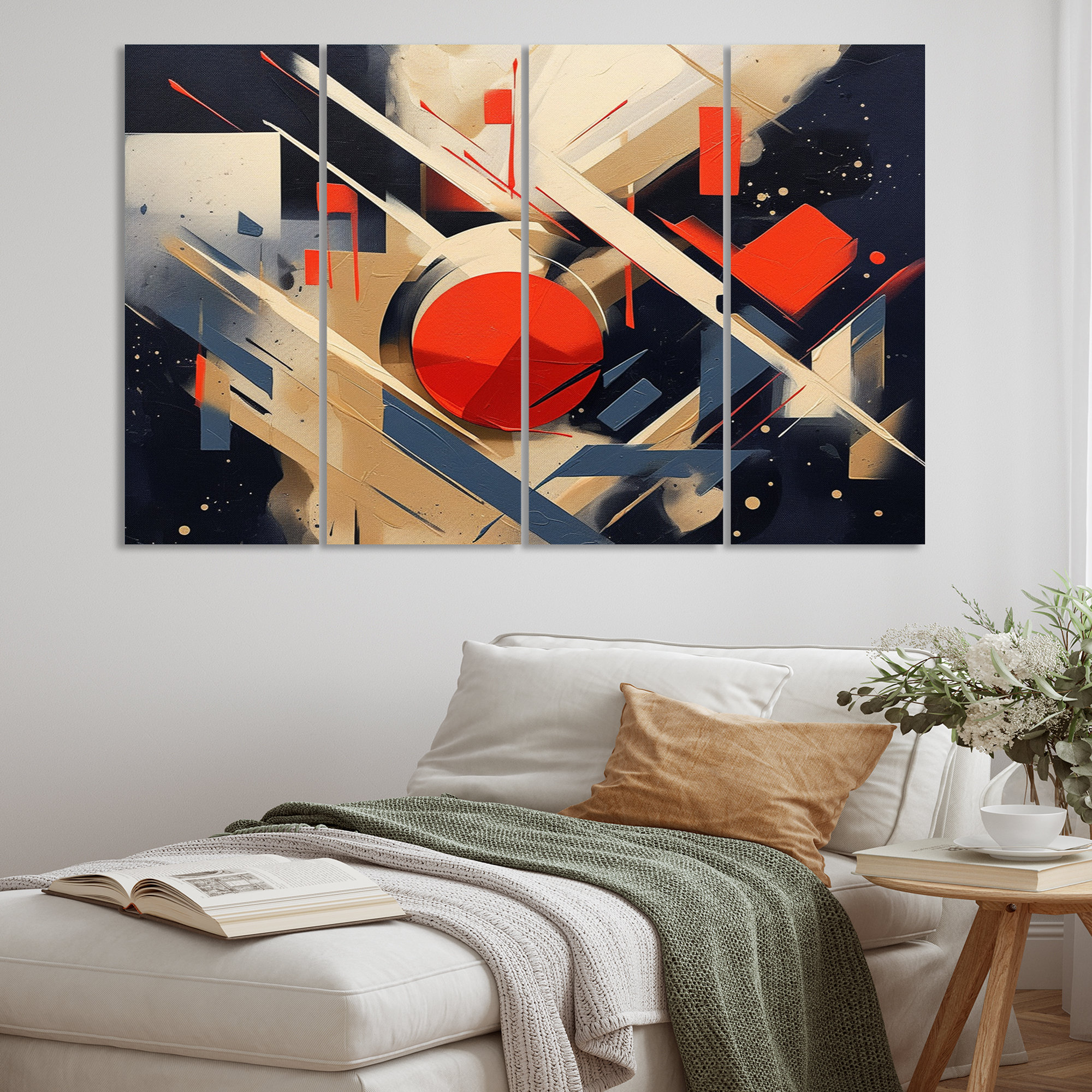 Wrought Studio Red Black Red and Black Depth Corner I - Abstract Shapes ...