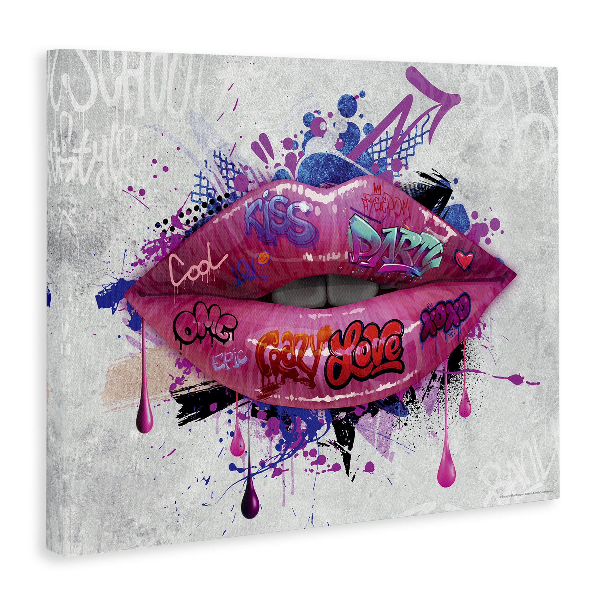 Trinx Urban Graffiti Lips Canvas Wall Art by Reinders - Wayfair Canada