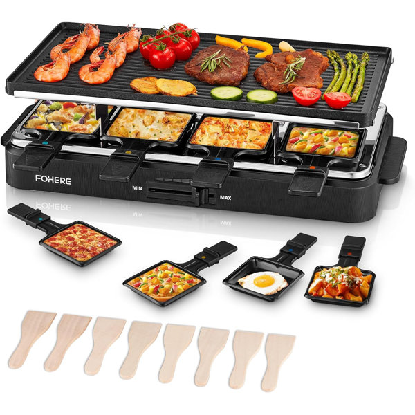Aiheal Raclette Grill, 2 In 1 Raclette Table Grill Indoor, 1500w Korean ...