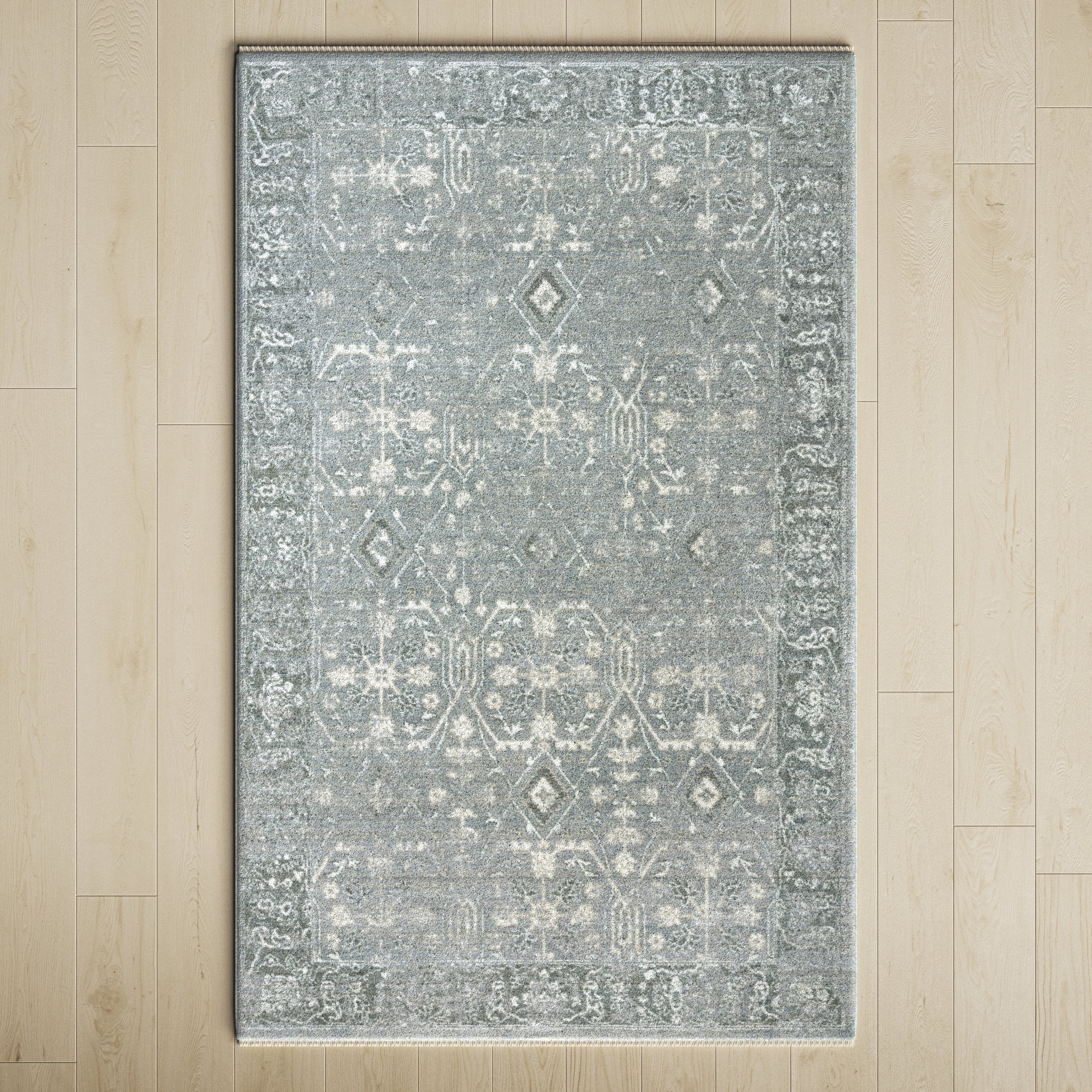 Birch Lane™ Uma Oriental Wool Gray Area Rug | Wayfair