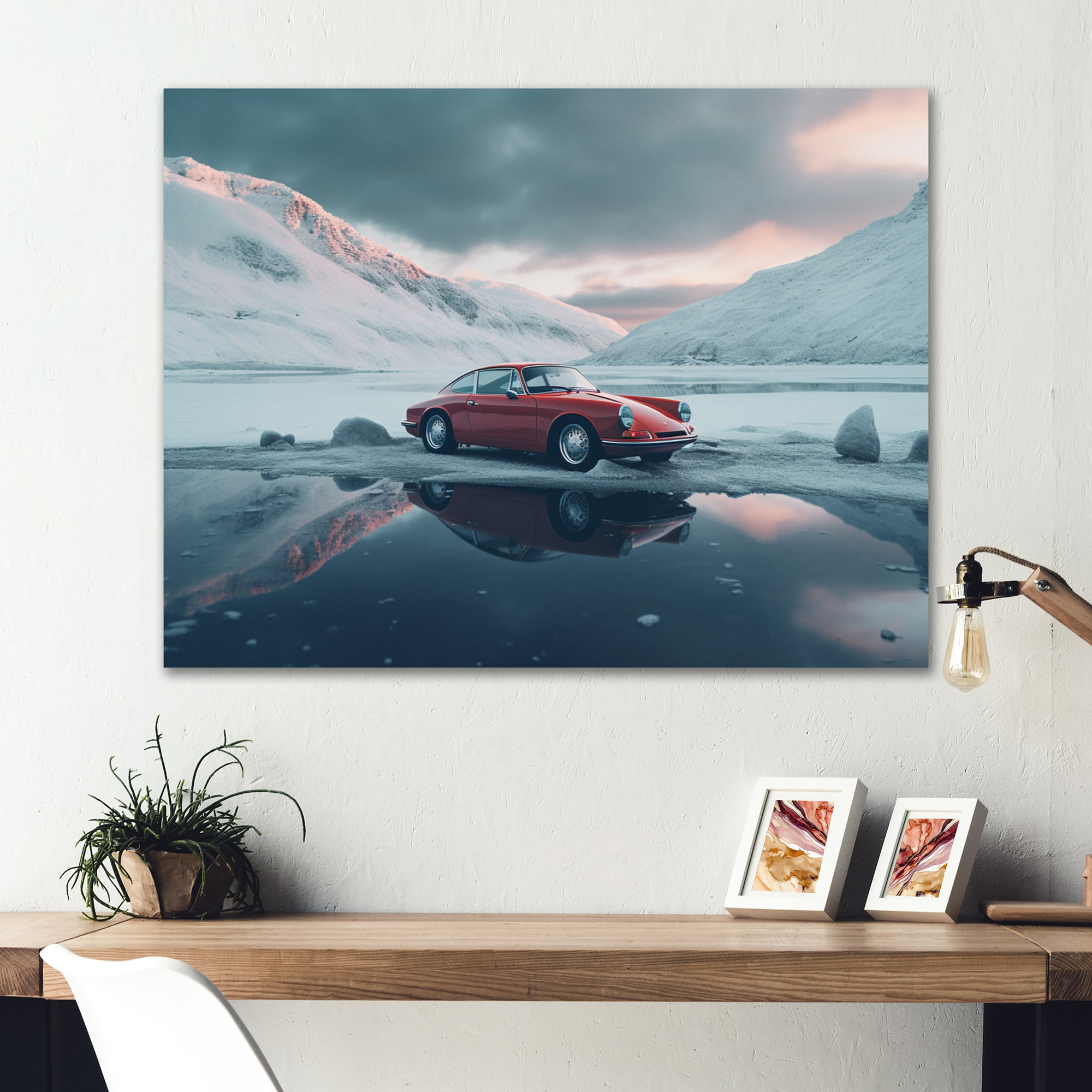 Latitude Run® Classic German Car Scenery III - Retro Car Print on Metal ...