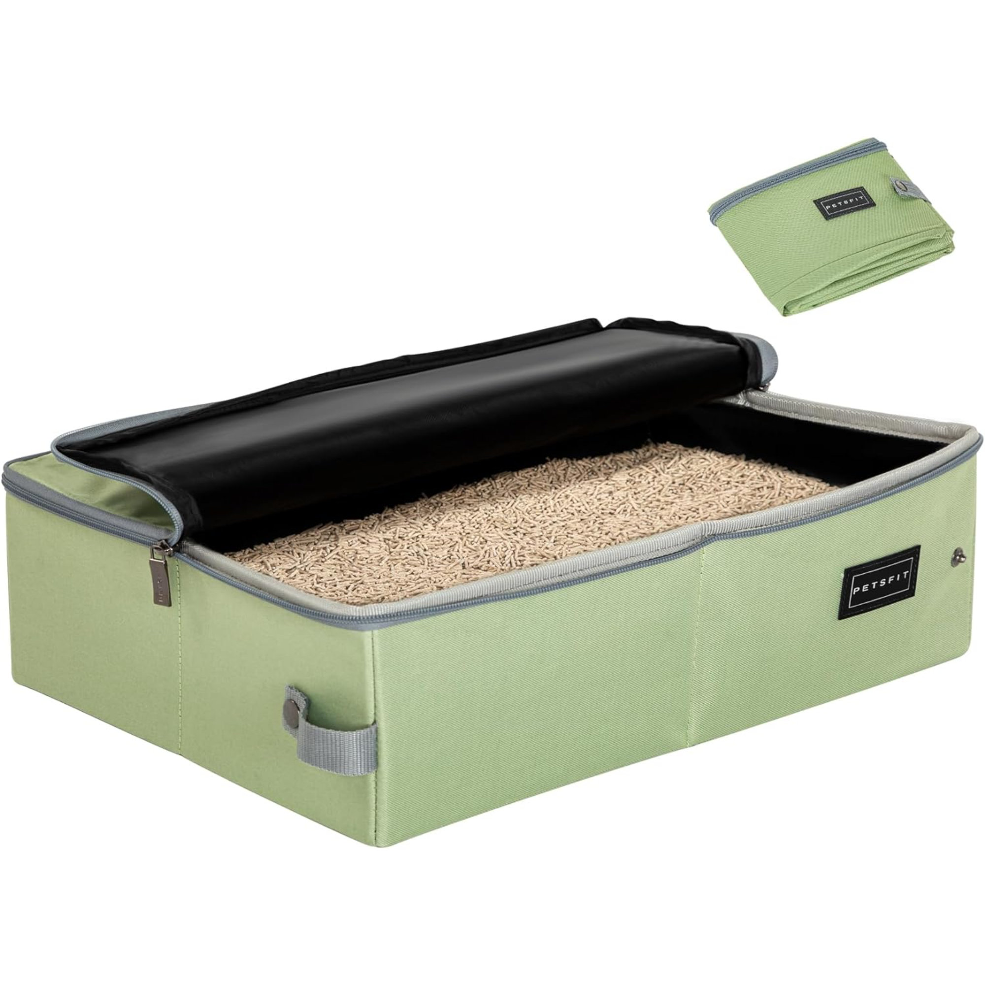 ToccoLeggero Travel Portable Cat Litter Box With Lid For Medium Cats ...