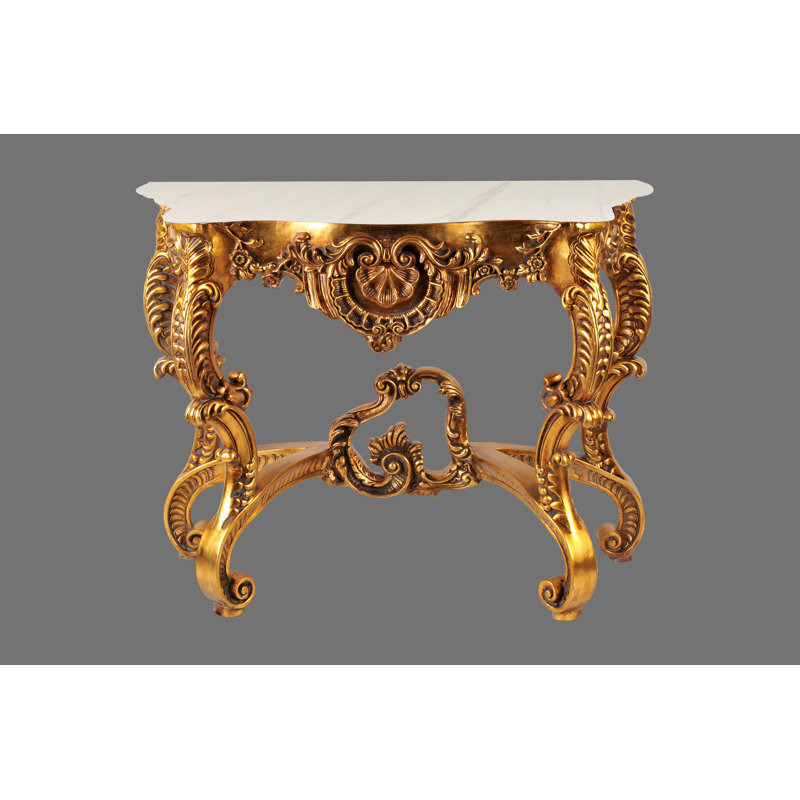 Rosdorf Park Rosia 36" Genuine Marble Console Table | Wayfair