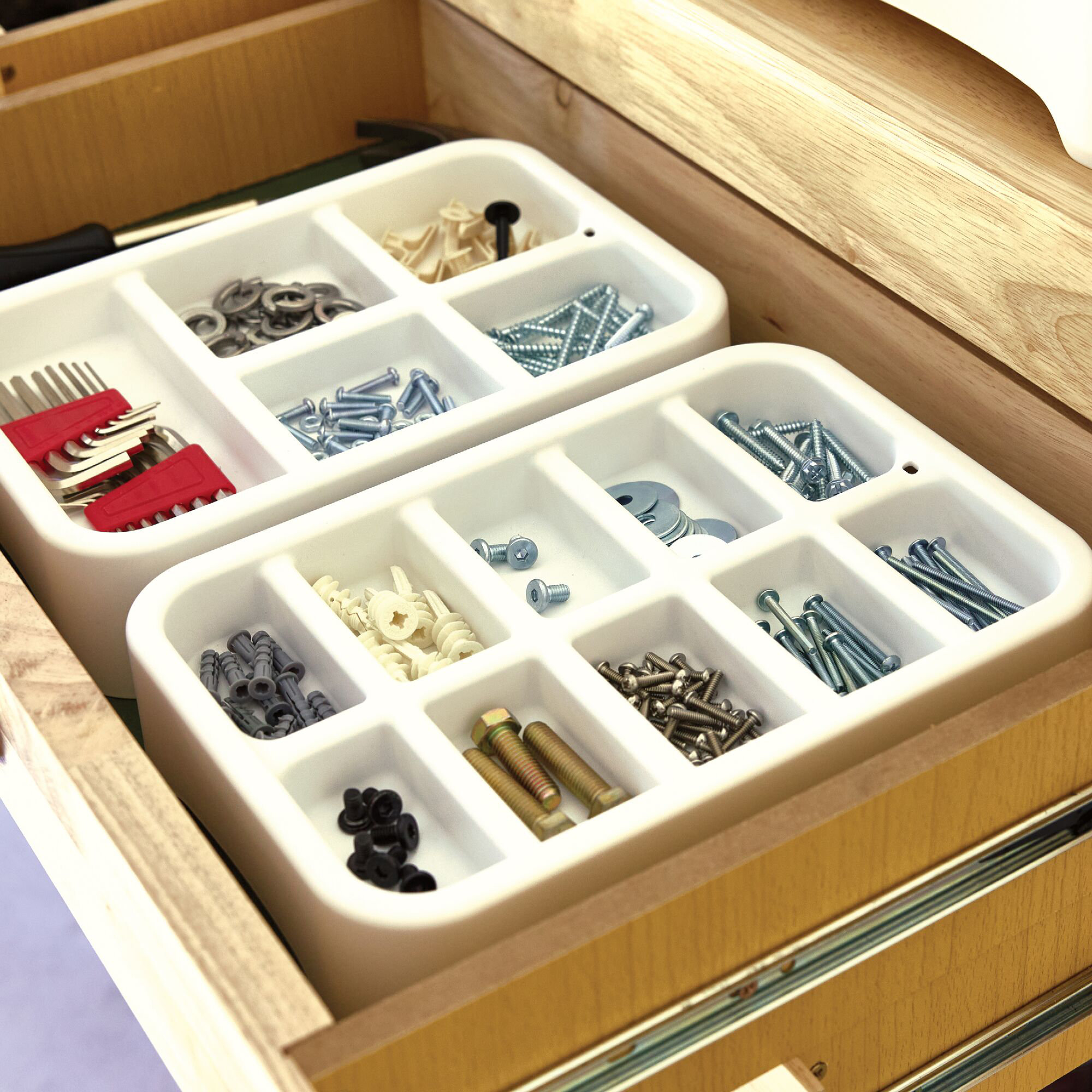 iDesign Recycled Plastic Multi Compartment Storage Bins, Set of 2 ...