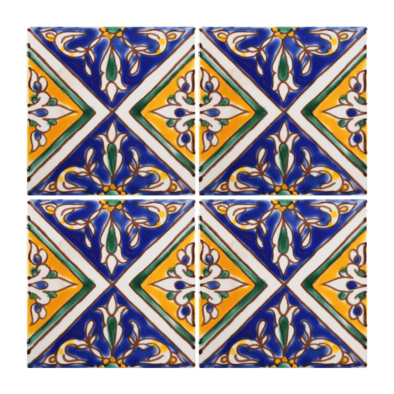 Casablanca Market Mediterranean 4" x 4" Ceramic Firenze Decorative Tile ...