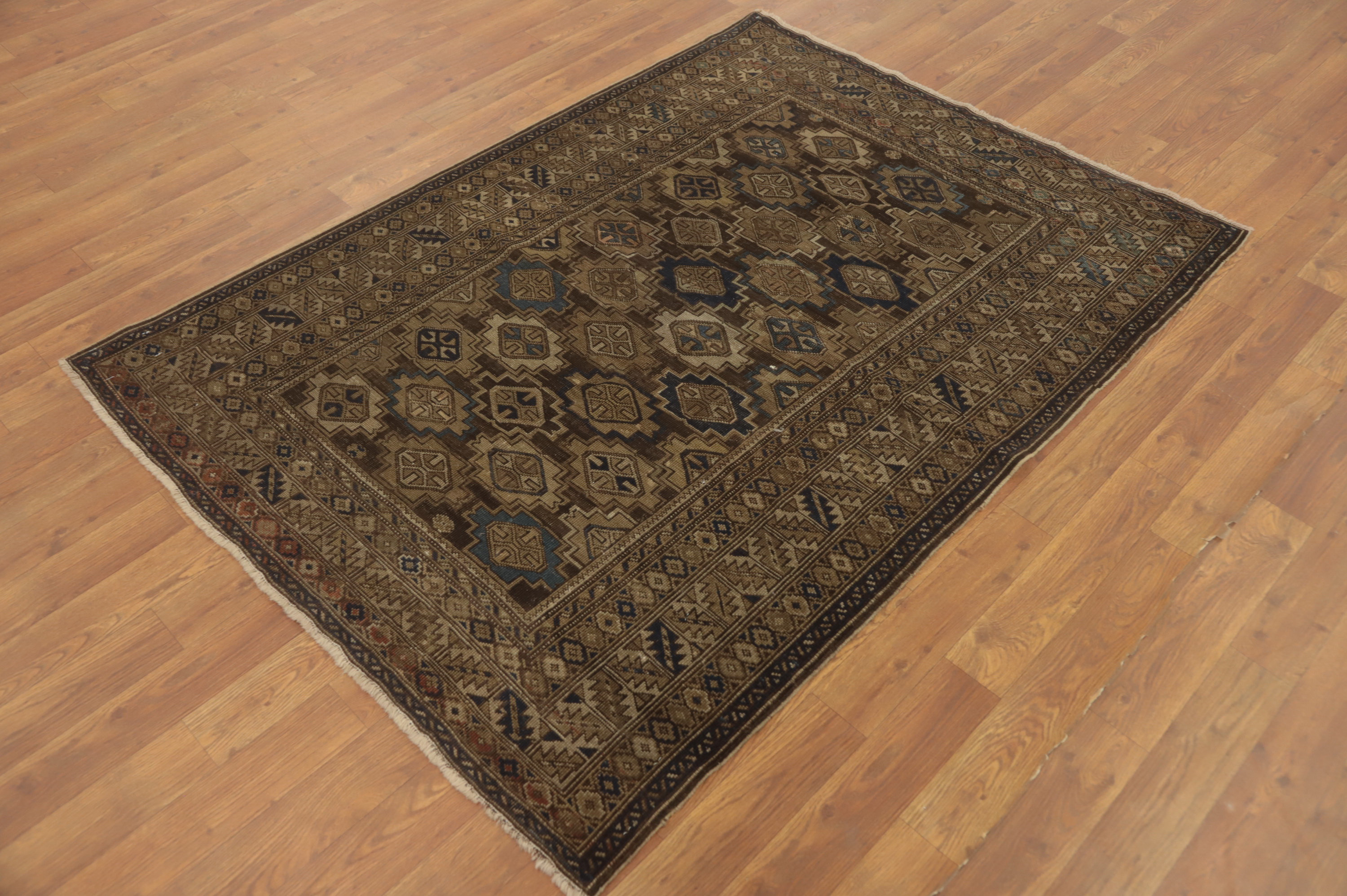 Bloomsbury Market Pre-1900 Antique Traditional Vegetable Dye Rug 4x5 ...