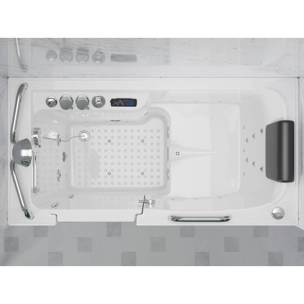 Therapeutic Tubs Aspen 60'' x 32'' Walk-in Whirlpool Acrylic Bathtub ...