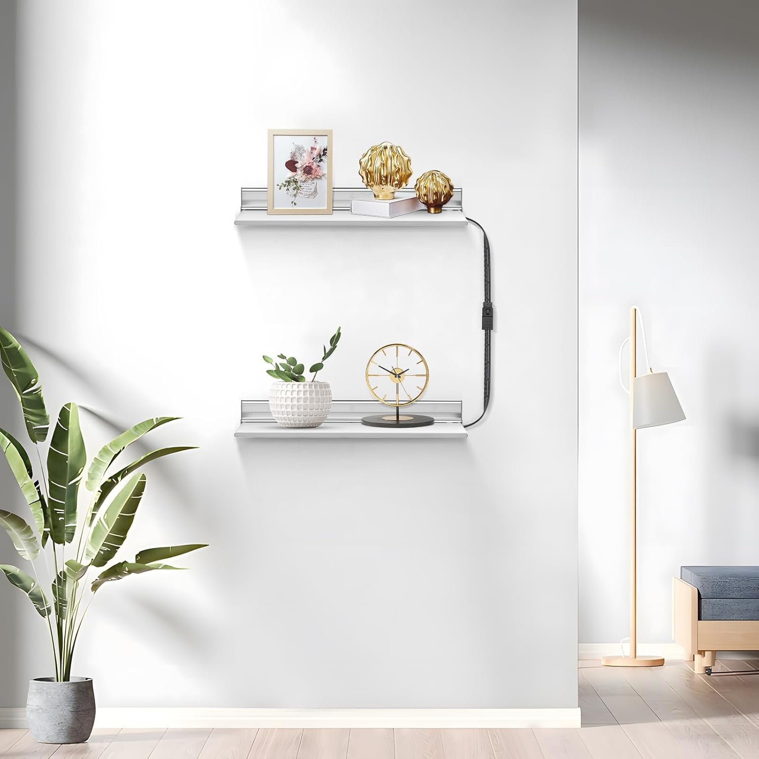 Ivy Bronx Smart Floating Shelf Built-in Rgb Led Lighting, Work With ...