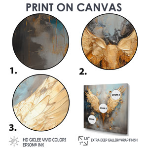 Lark Manor™ Angelic Radiance Golden Angel Wings II - Wings Angel Wall ...