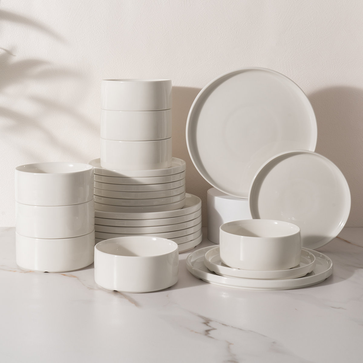 Birch Lane™ Jade Plates And Bowls Sets, 24 Piece Dinnerware Sets,White ...