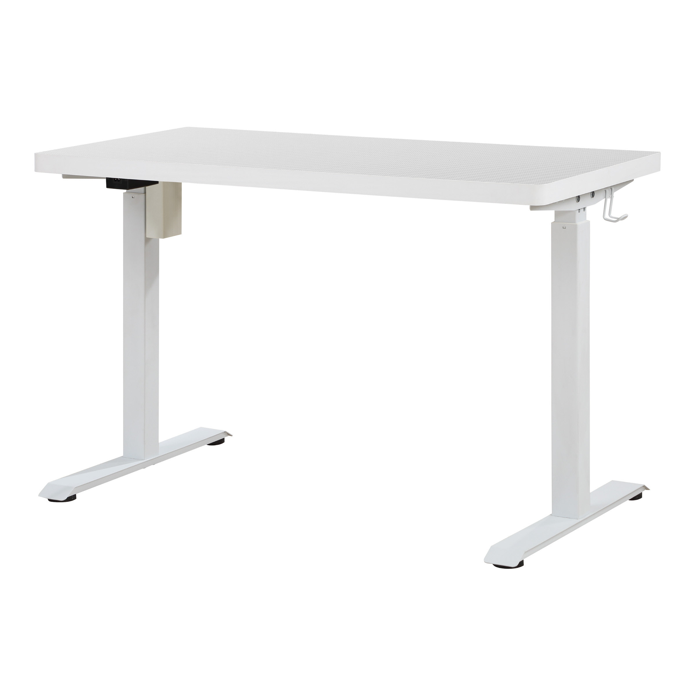 Inbox Zero Naderge Electric 48" Sit/Stand Desk In White Carbon Fiber ...