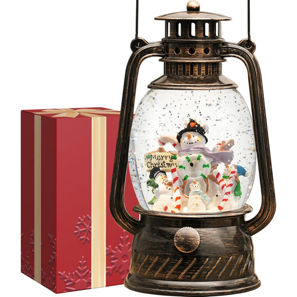 The Holiday Aisle® Snowman Snow Globe Light Up Musical Christmas Snow ...