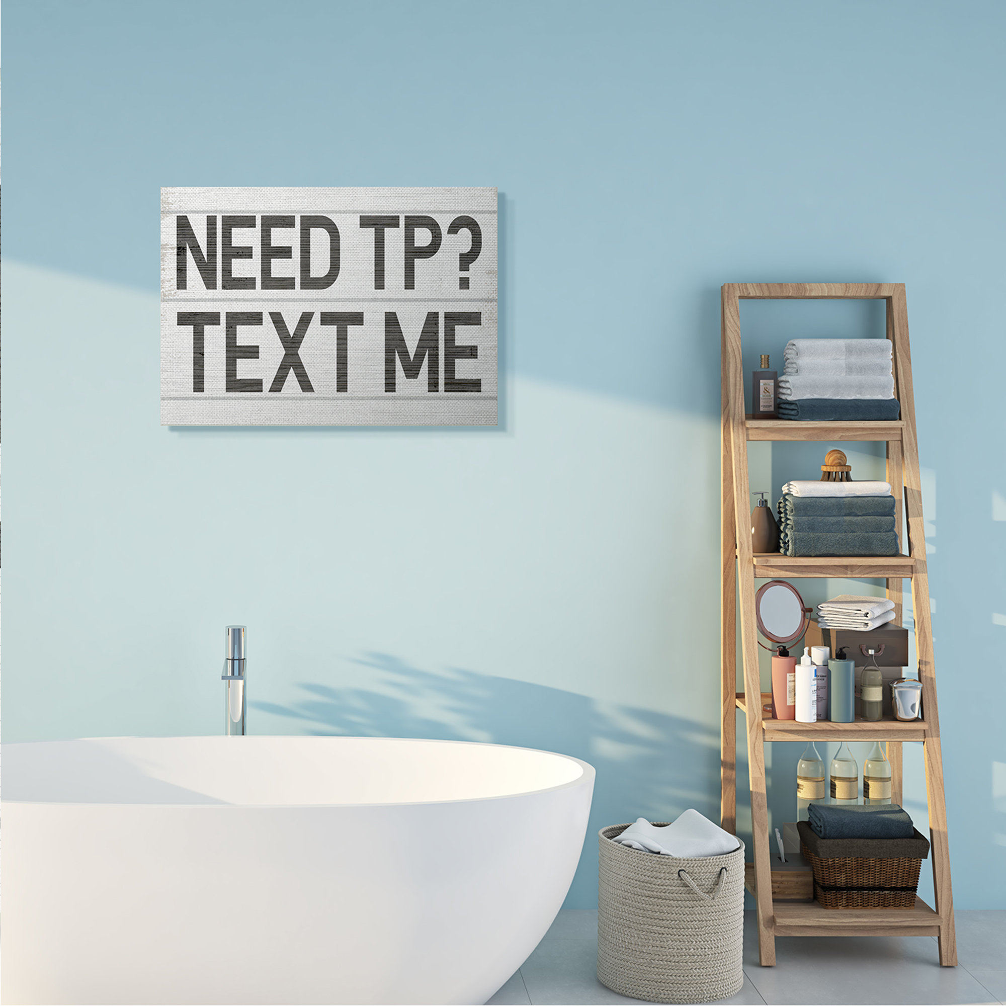 Trinx Need TP Text Me Rustic Vintage Bathroom Sign - Wayfair Canada