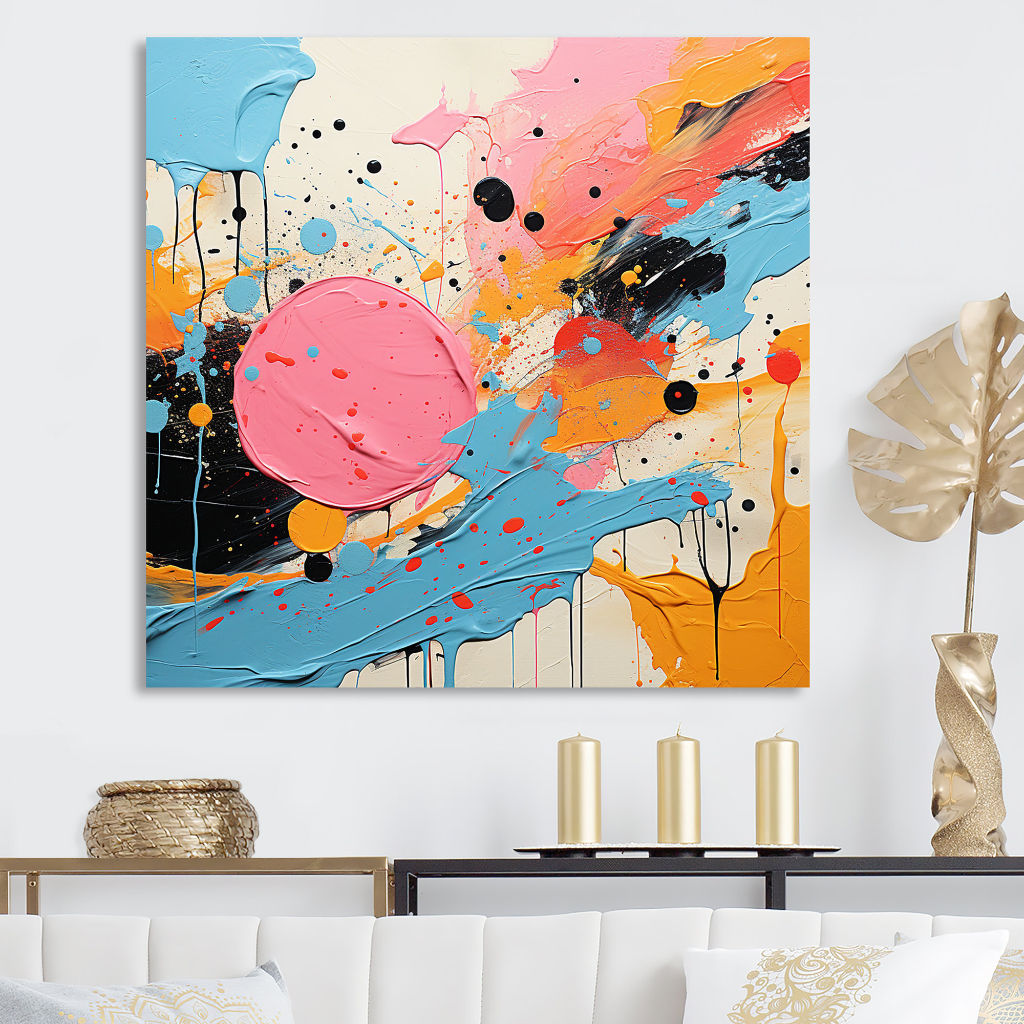 Wrought Studio™ Blue And Pink Abstract Pop Fusion IV - Pop Wall Art ...