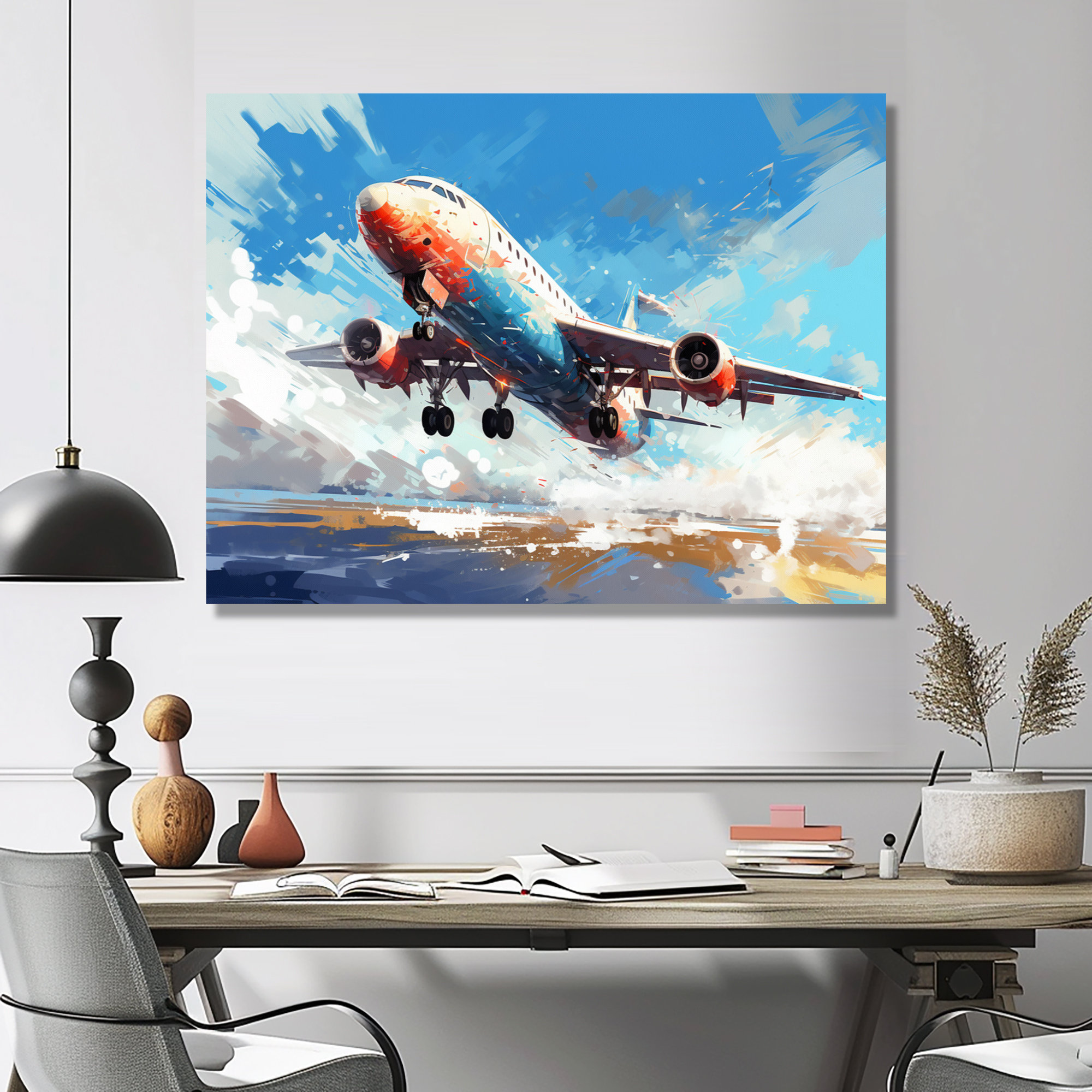 Wrought Studio™ Take Off Flight Paint Spatter S - Train Wall Art Decor ...