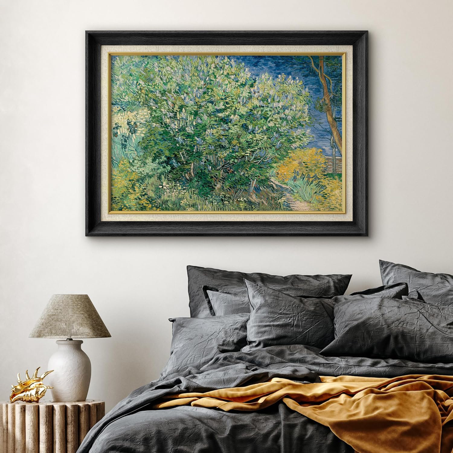 IDEA4WALL Lilac Bush Framed On Paper by Vincent Van Gogh Print | Wayfair
