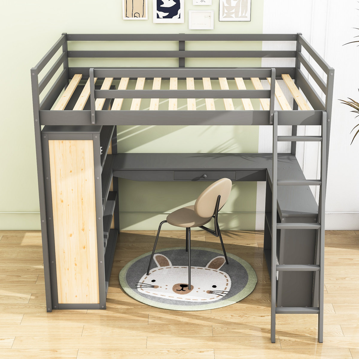 Harriet Bee Hadees Full Platforms Loft Bed with Built-in-Desk by ...