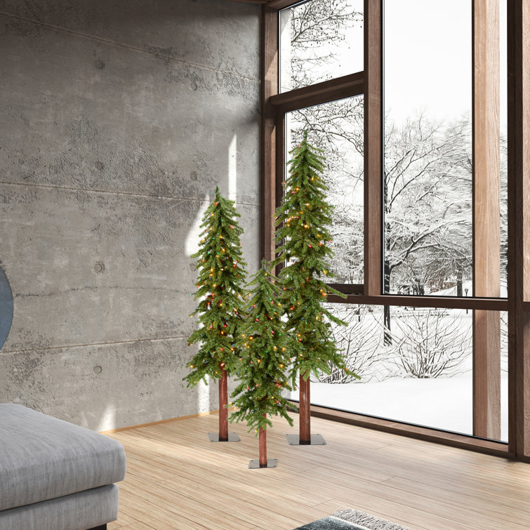 The Holiday Aisle® Natural Alpine 6' Lighted Cedar Christmas Tree | Wayfair