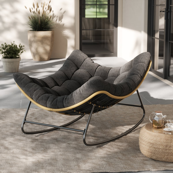 George Oliver Steel Rocking Chair With Cushion & Reviews | Wayfair