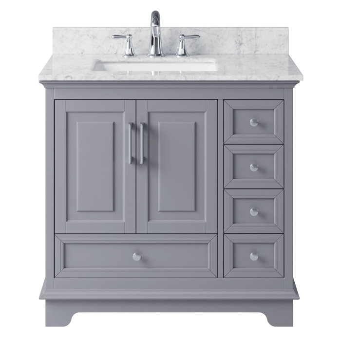 Rosecliff Heights Orin Bathroom Vanity with Carrara Marble Top | Wayfair