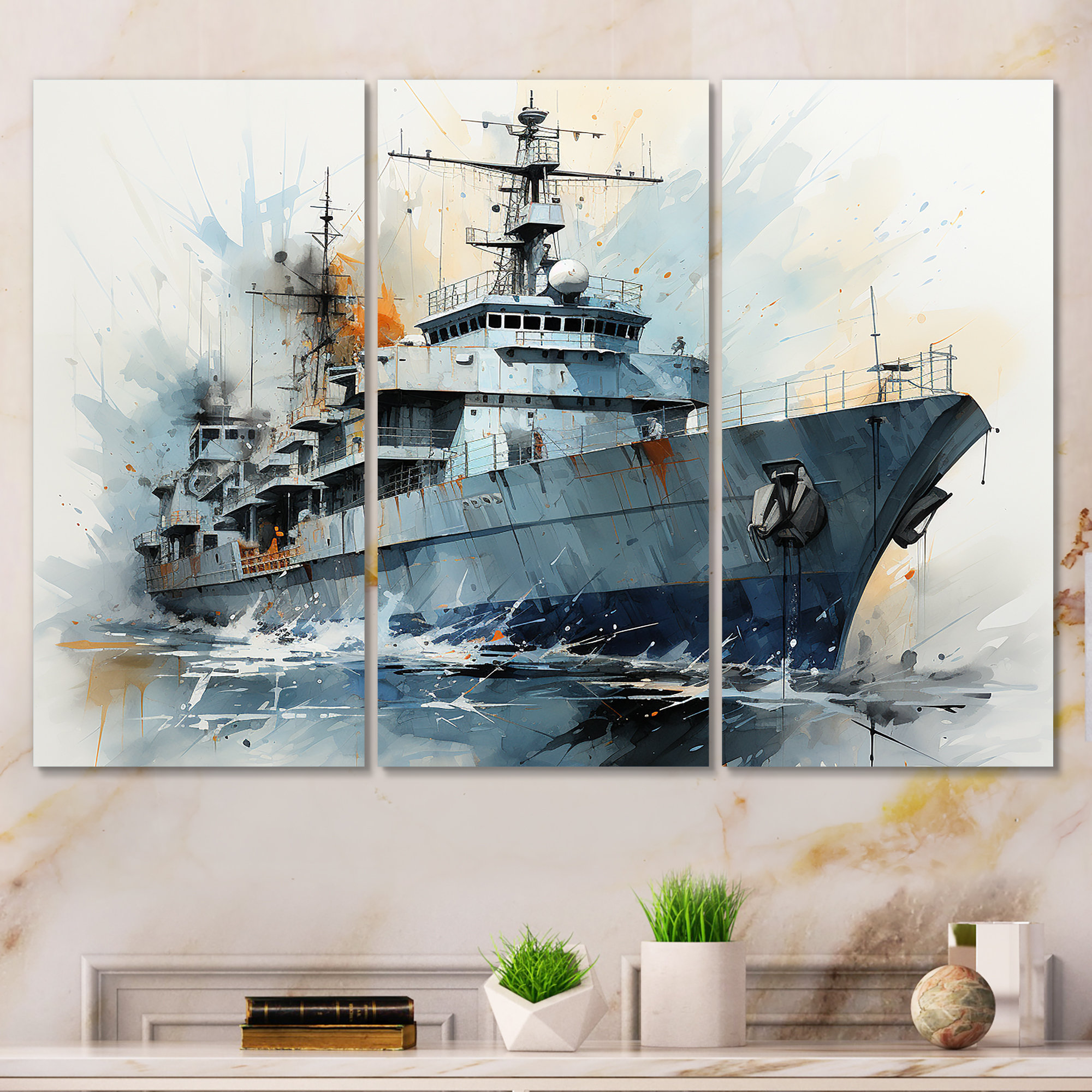 Breakwater Bay Navy Army Boat Frigate II - Military Wall Art | Wayfair