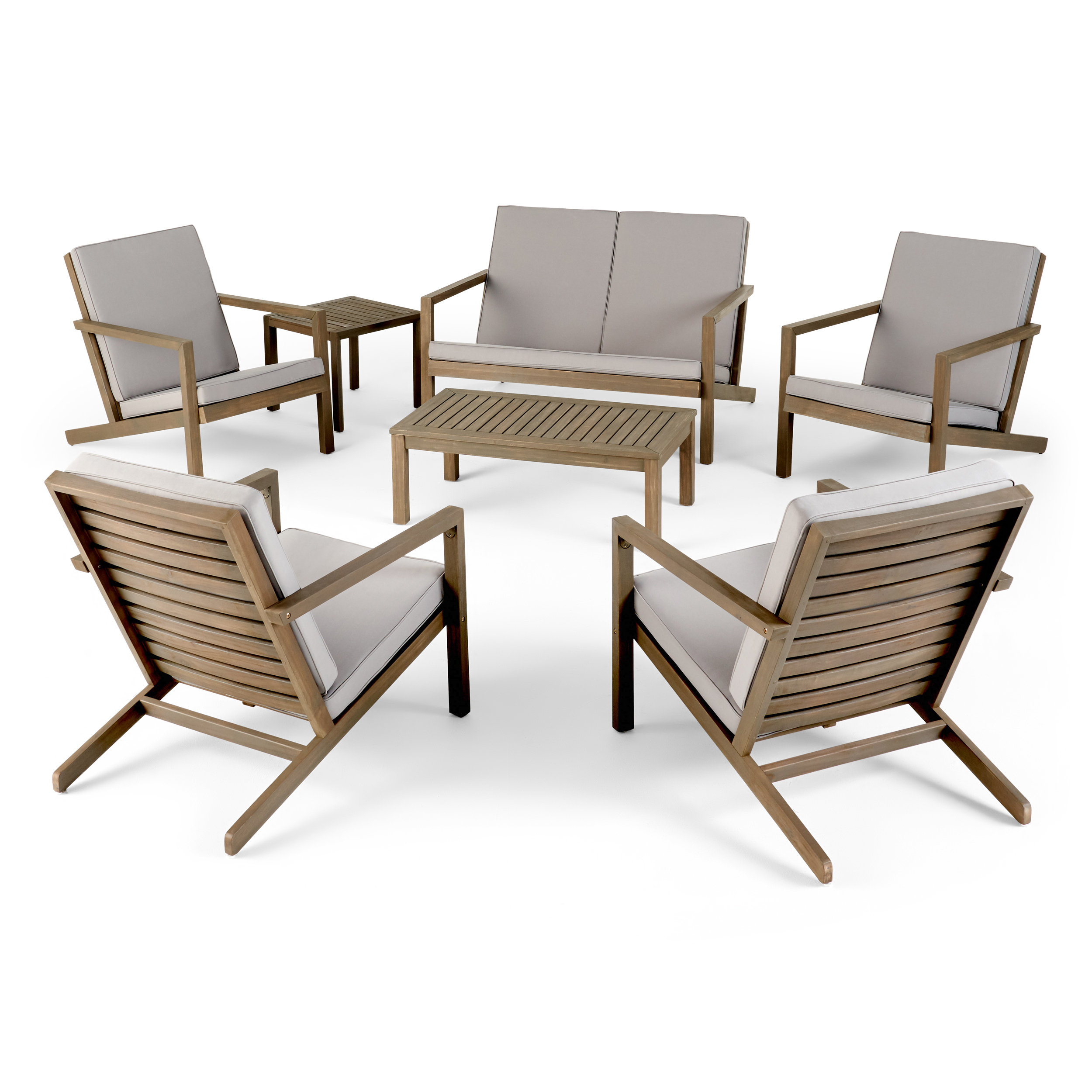 George Oliver Emil 8 Piece Multiple Chairs Seating Group with Cushions ...